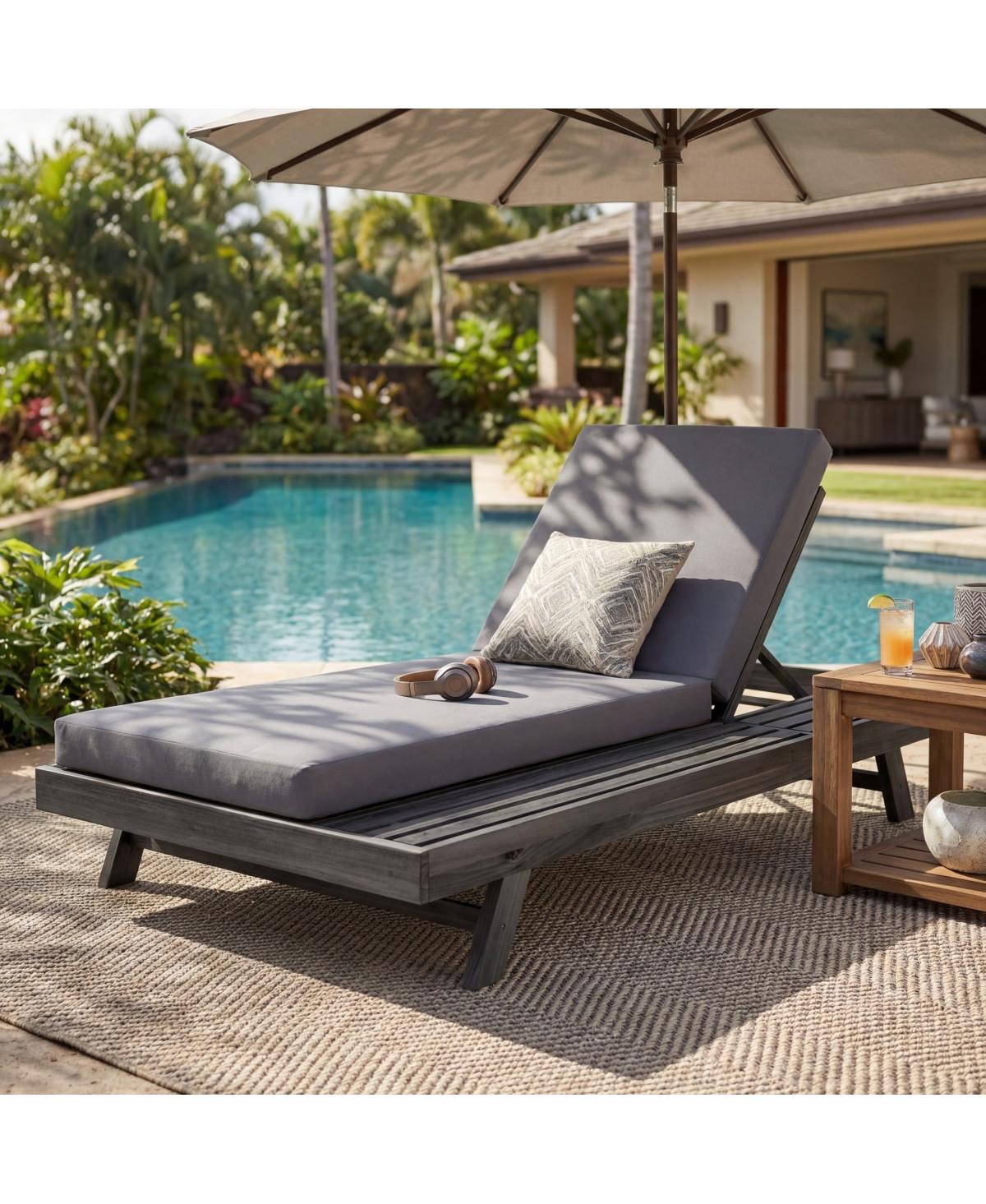 Click here for Asagikoiai Acacia Wood Chaise Lounge  Adjustable O... prices