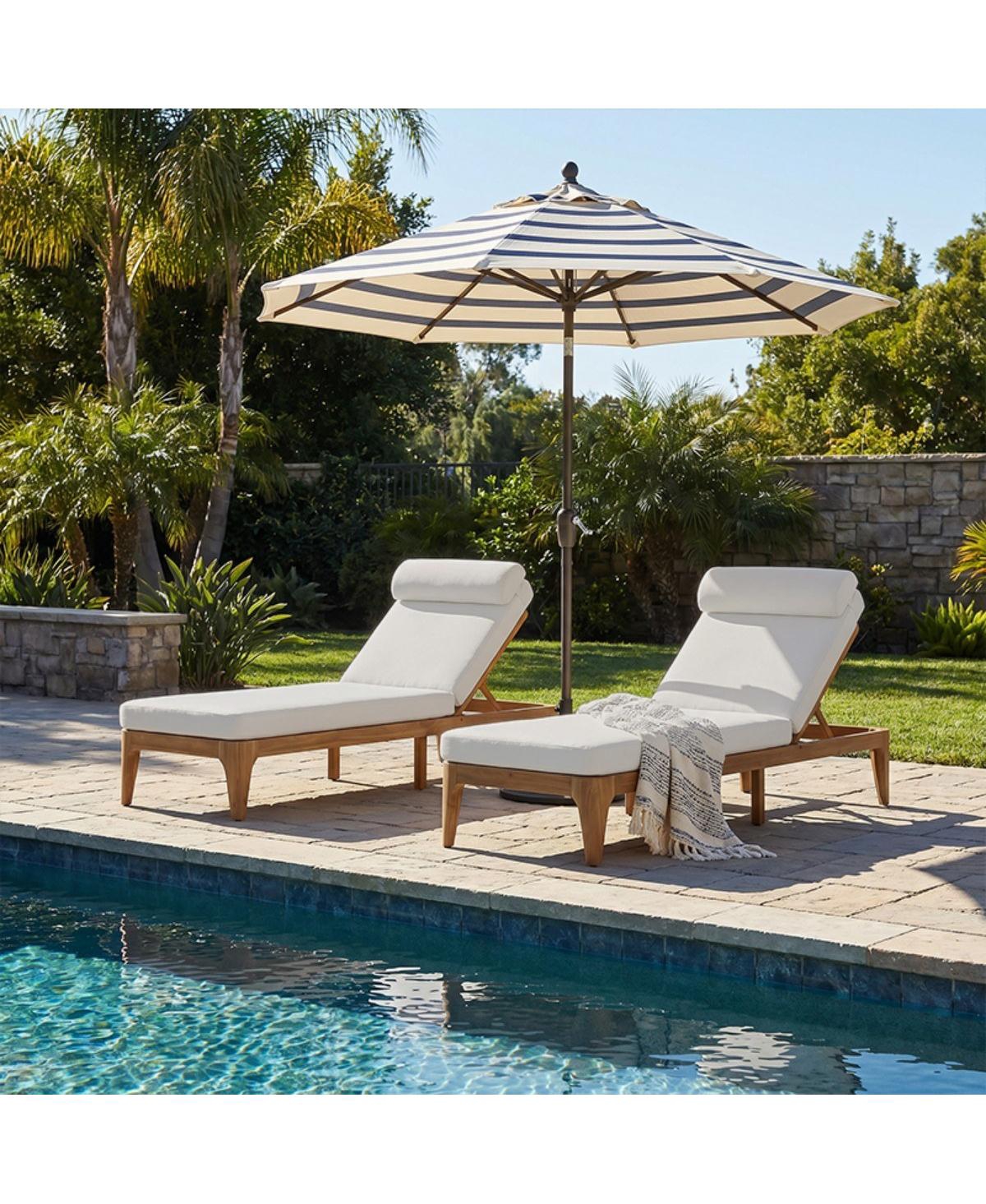 Click here for Asagikoiai Set of 2 Acacia Wood Outdoor Chaise Lou... prices