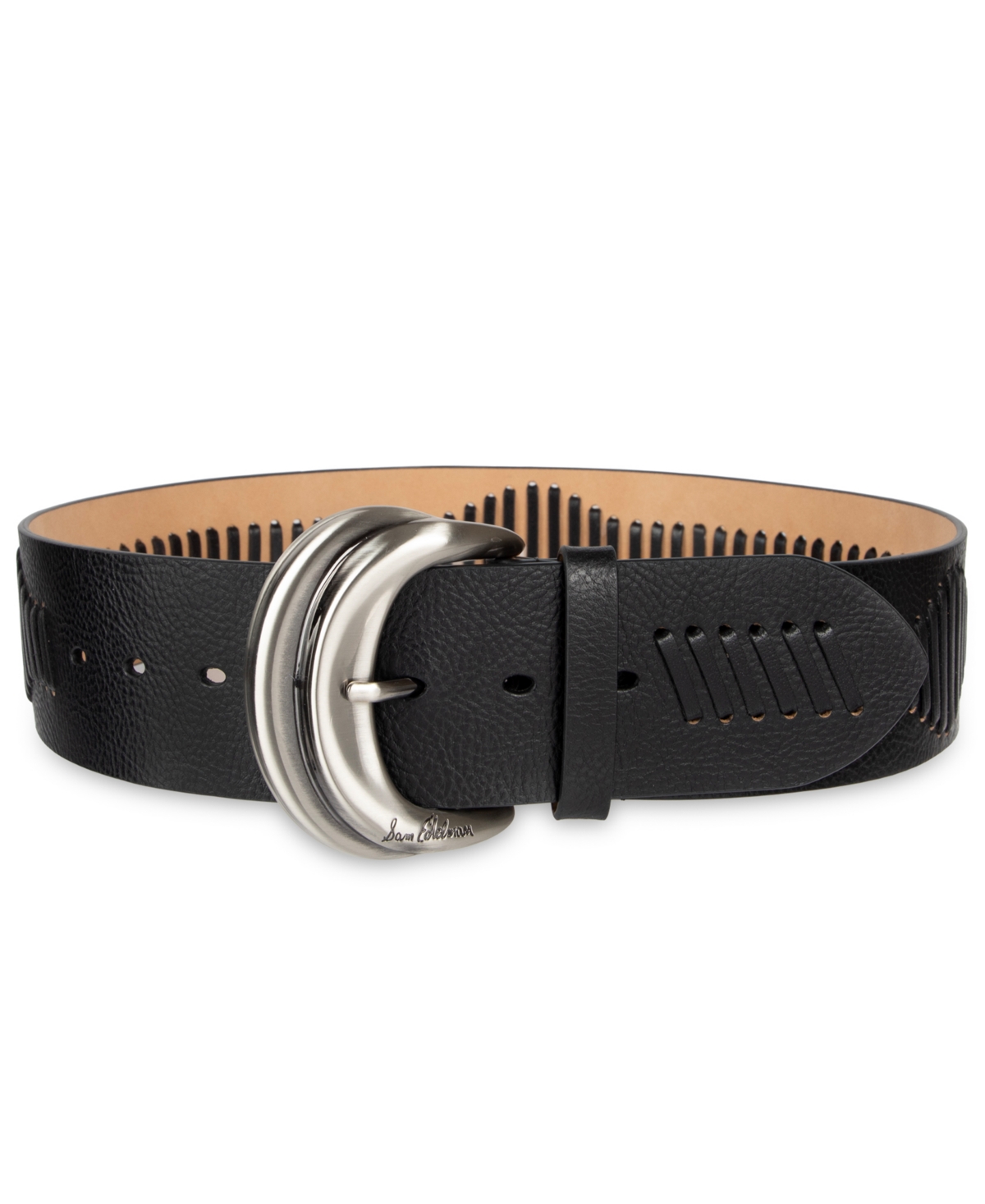 Click here for Sam Edelman Wide Laced Croc Embossed Casual Belt -... prices