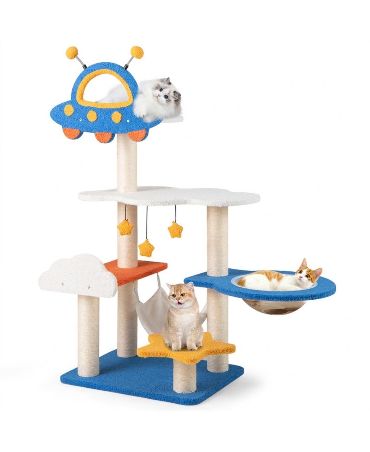 Click here for Hongge 49 Inch Cat Tree with Ufo Top Perch Space C... prices