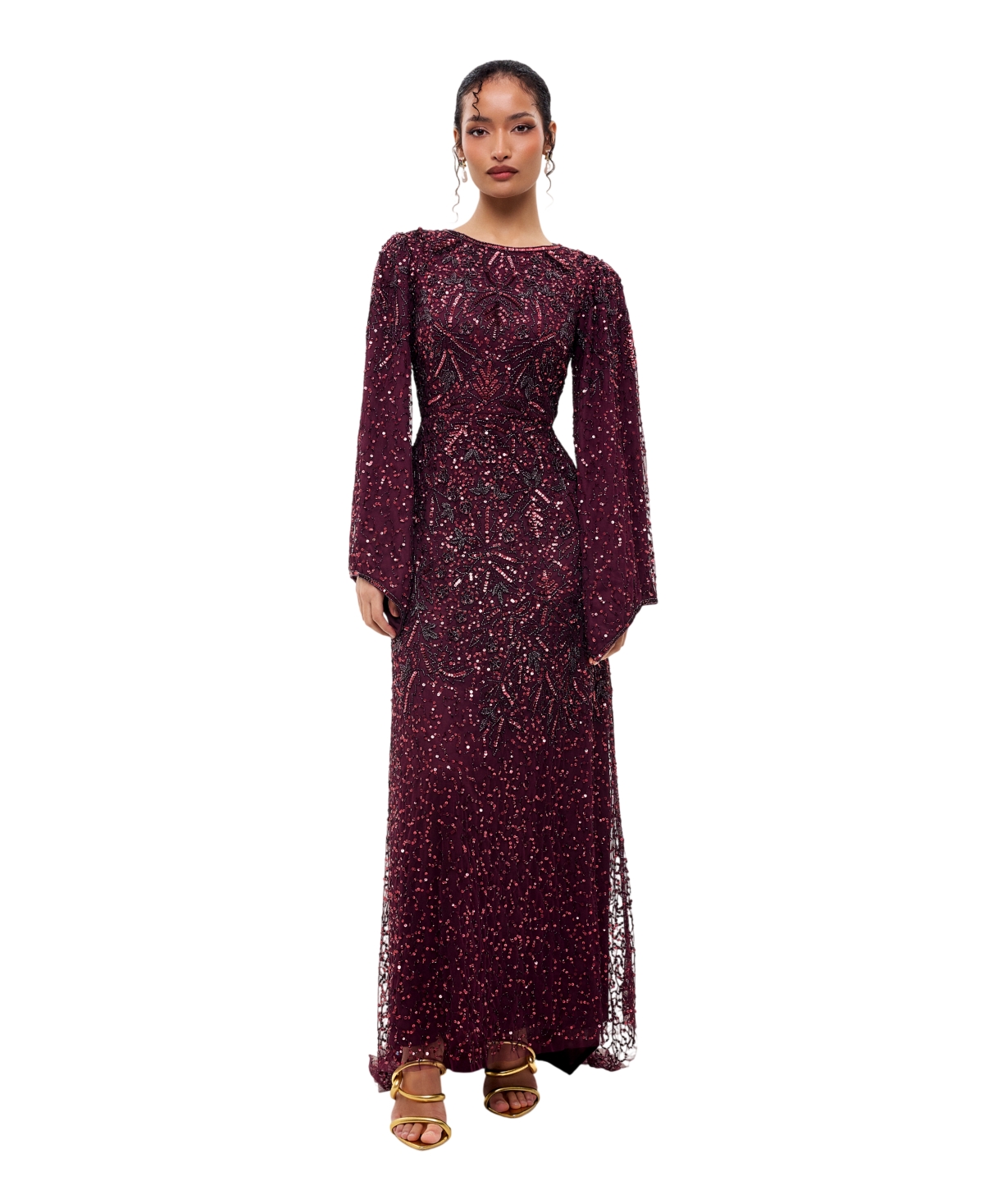 Click here for Maryisa Womens Modest Embellished Sequins Gown - M... prices