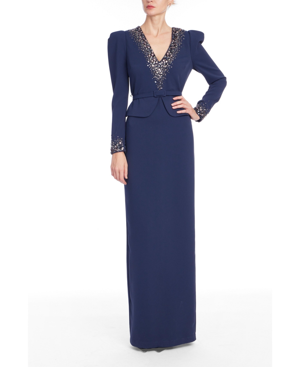 Click here for Badgley Mischka Womens The Beaded V-Neck Gown prices
