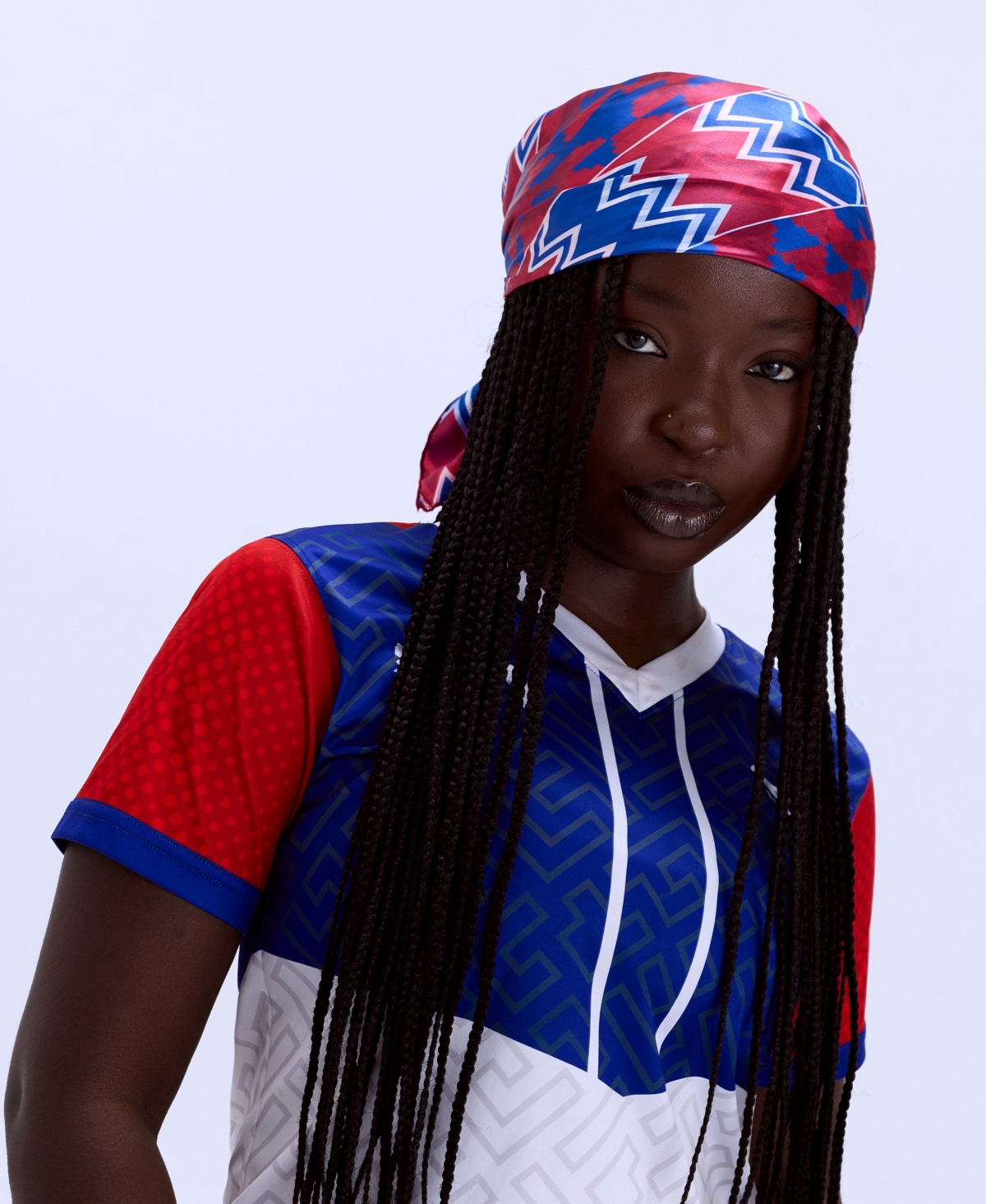 Click here for Kin Apparel Unisex Kente Satin Bandana - Haiti ken... prices