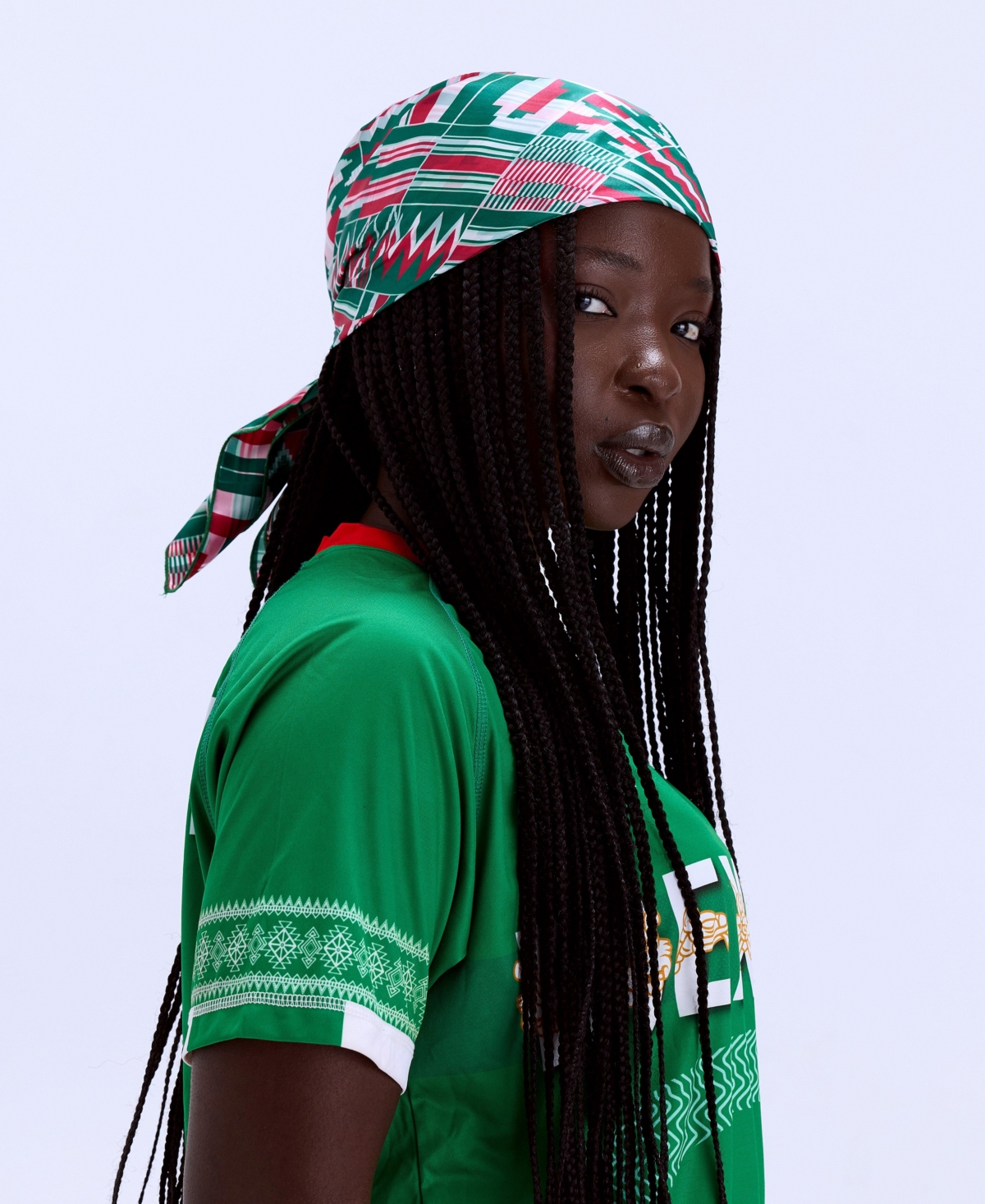 Click here for Kin Apparel Unisex Kente Satin Bandana - Evergreen... prices
