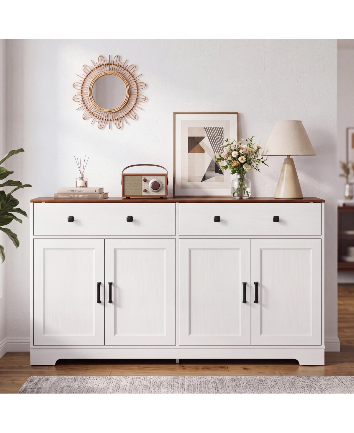 Click here for Gaomon 63 Inch Farmhouse Sideboard Buffet Cabinet... prices