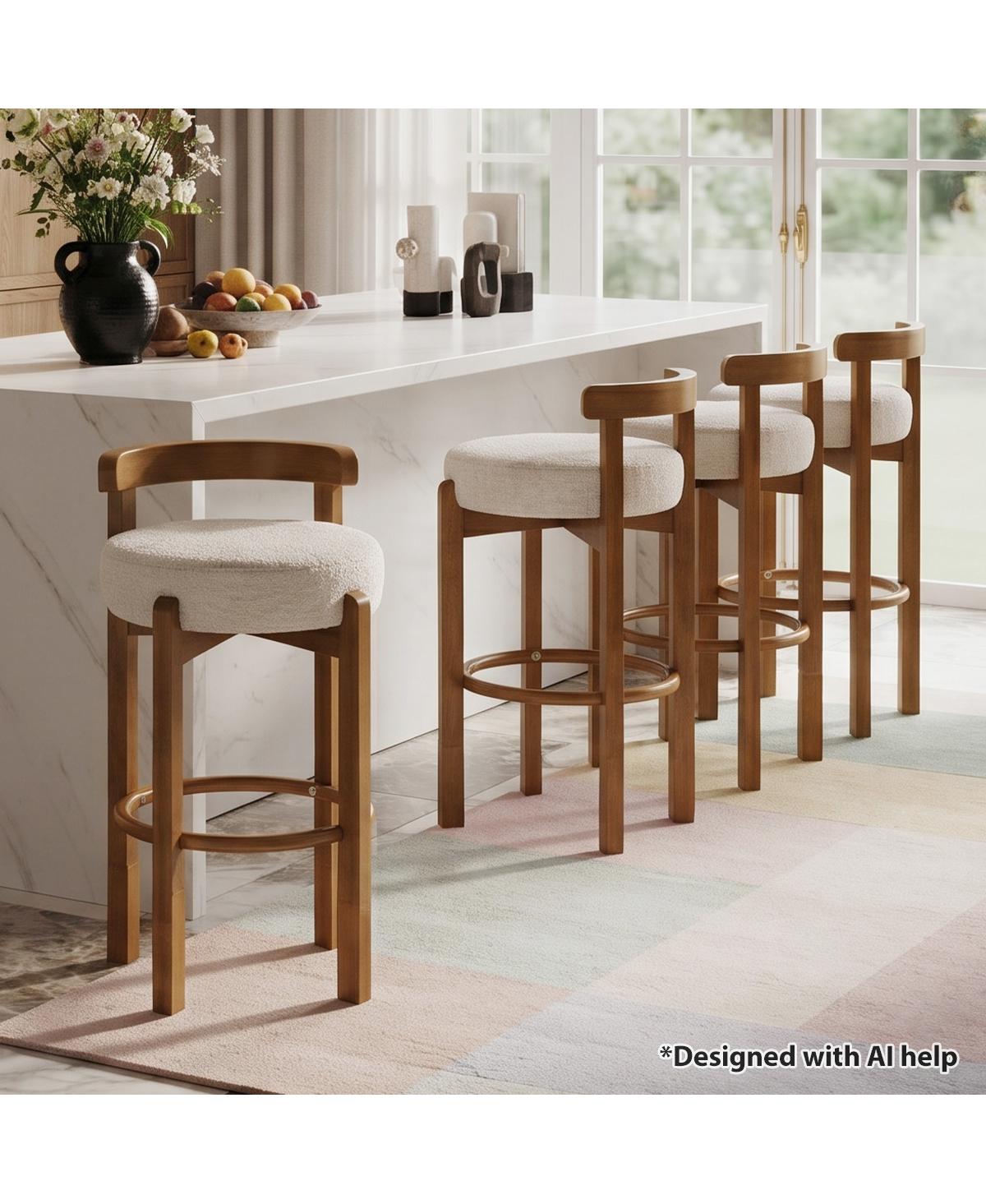 Click here for Maison Boucle Modern Bar Height Upholstered Bar St... prices