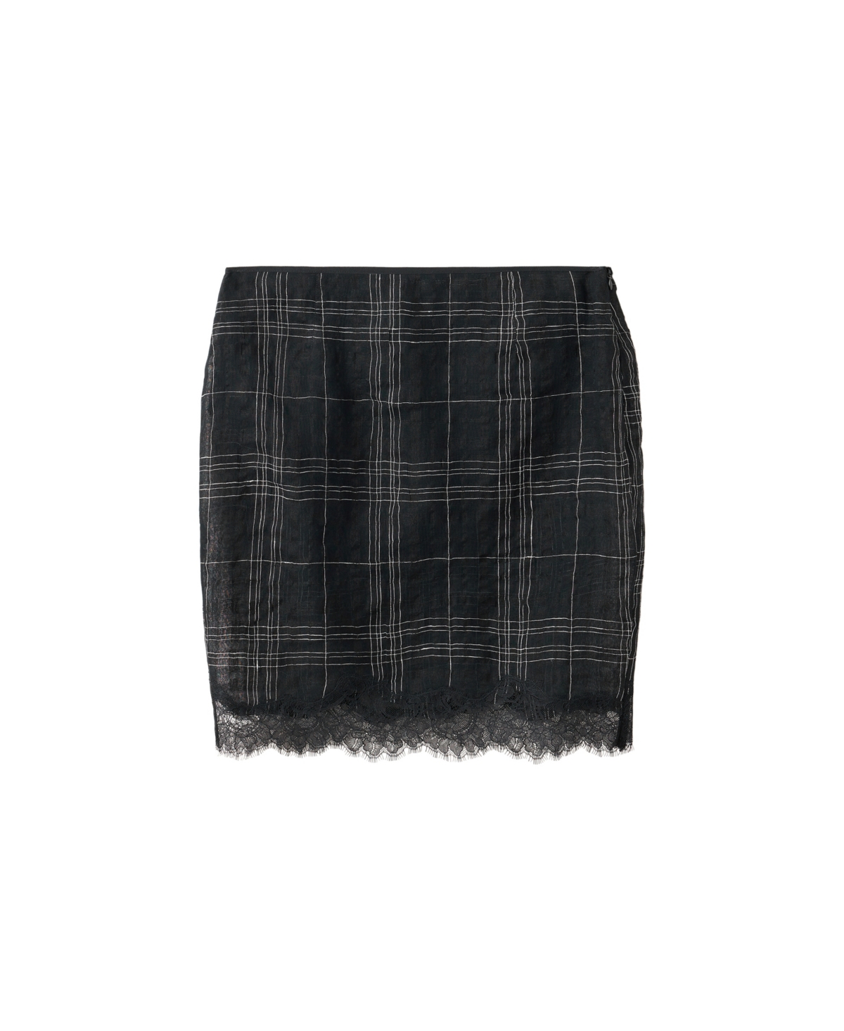 Click here for Mango Womens Plaid Linen-Blend High-Rise Skirt - B... prices