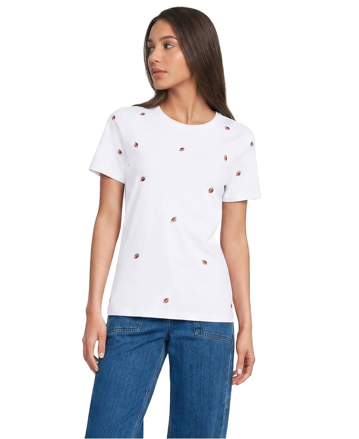 Click here for Lands End Womens Embroidered Relaxed-Fit T-Shirt -... prices