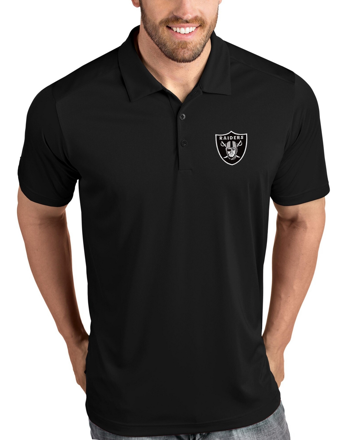 Click here for Antigua Mens Black Las Vegas Raiders Tribute Polo... prices