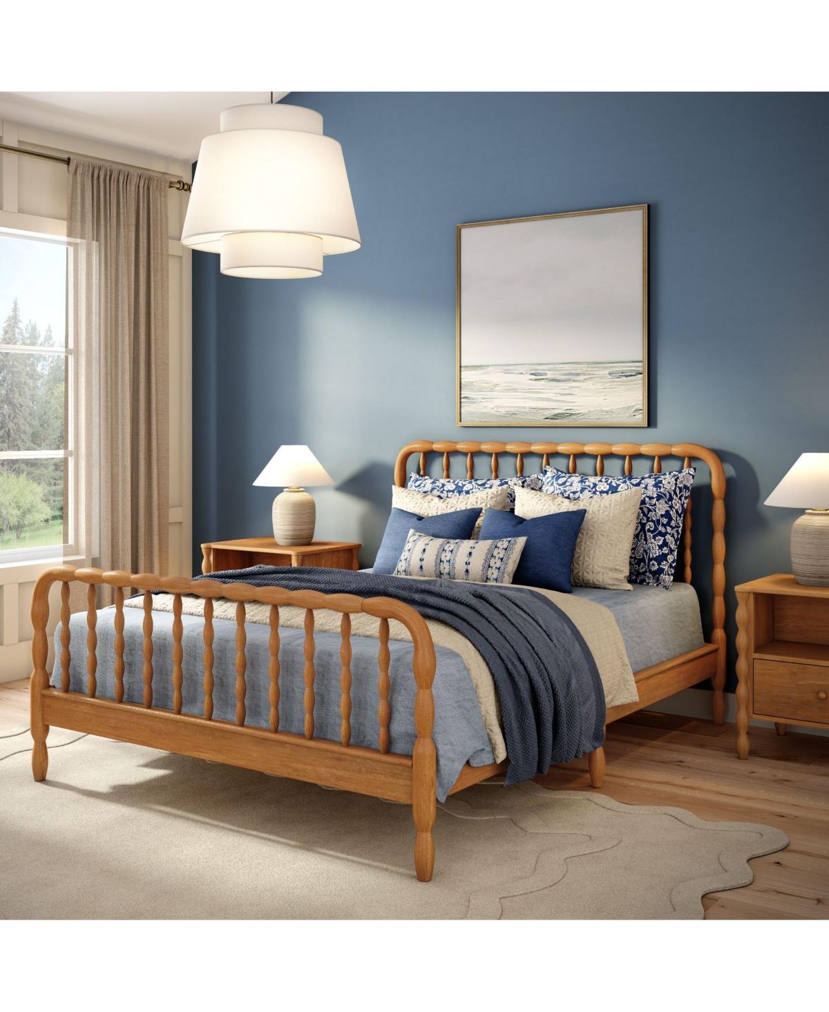 Click here for Plank+Beam Jenny Lind Queen Bed - Pecan prices