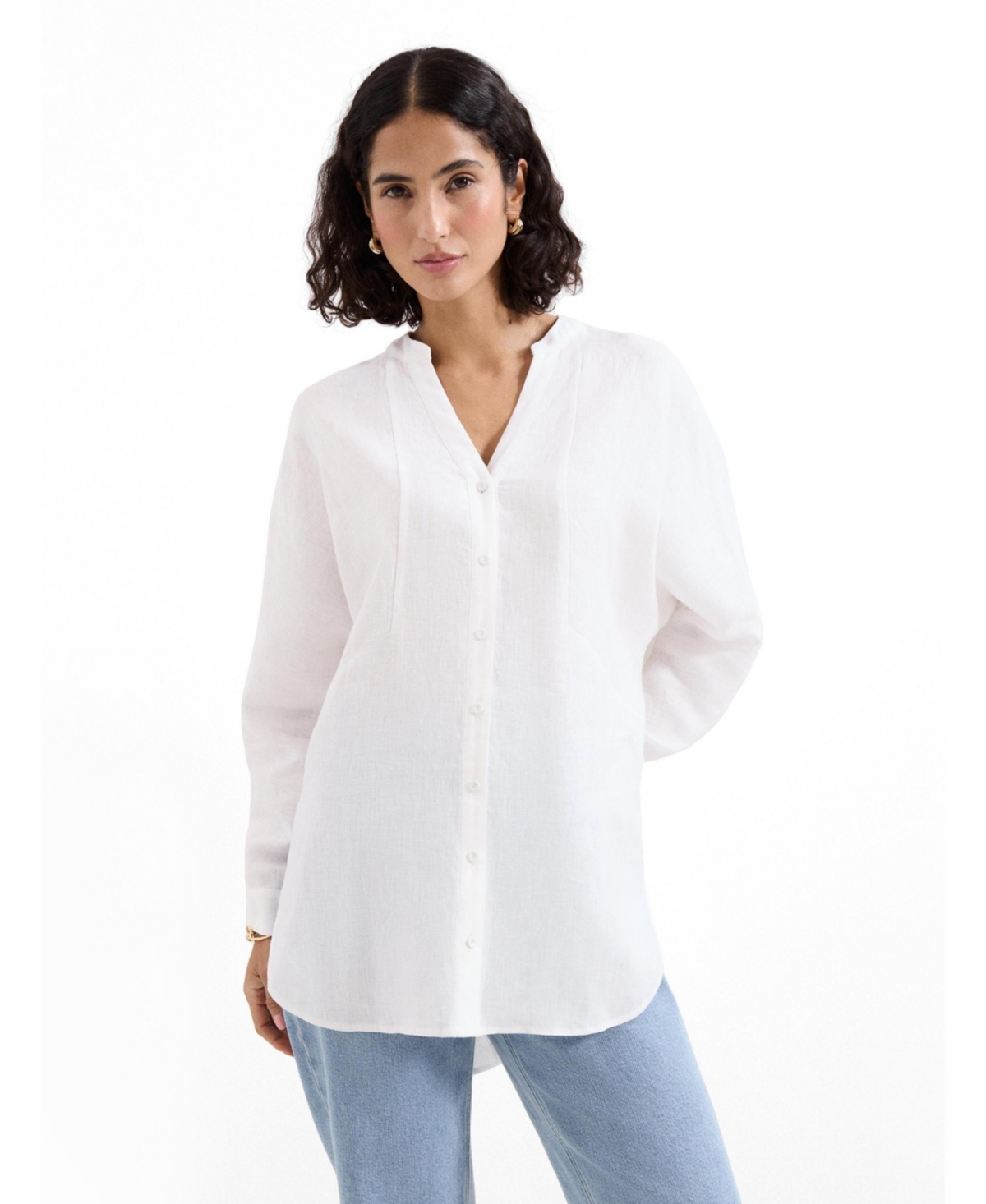 Click here for Phase Eight Womens Mathilde Linen Shirt - White prices