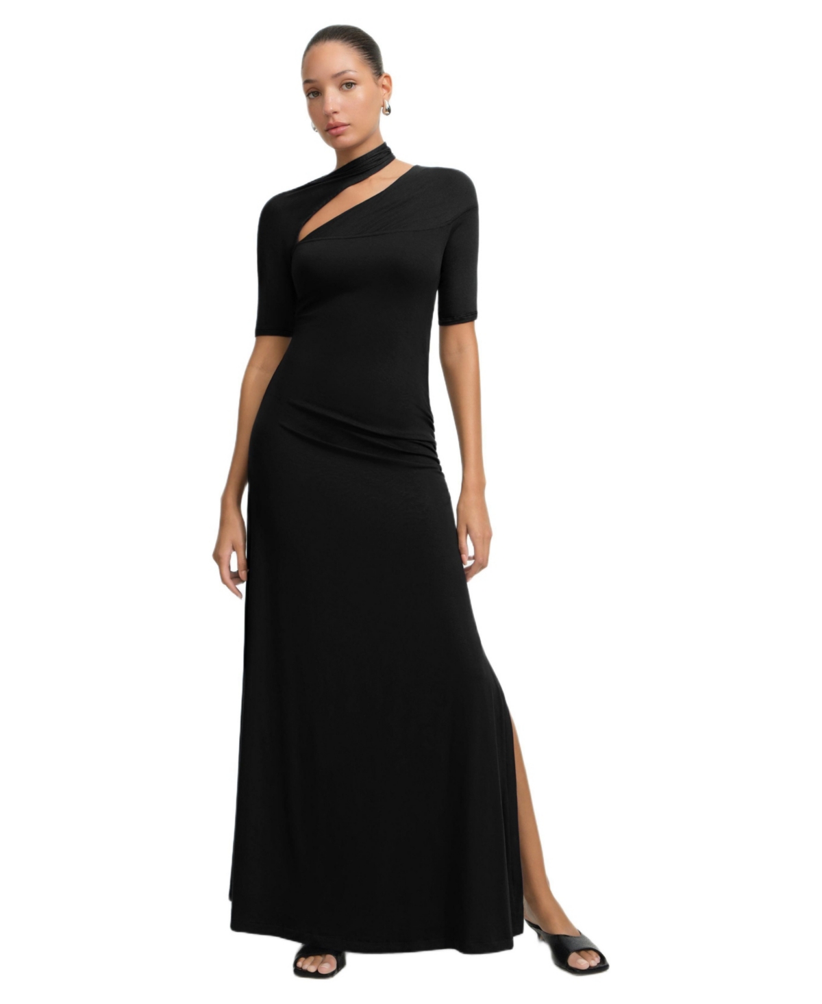 Click here for Marcella Womens Zola Ruched Cutout Dress - Black prices
