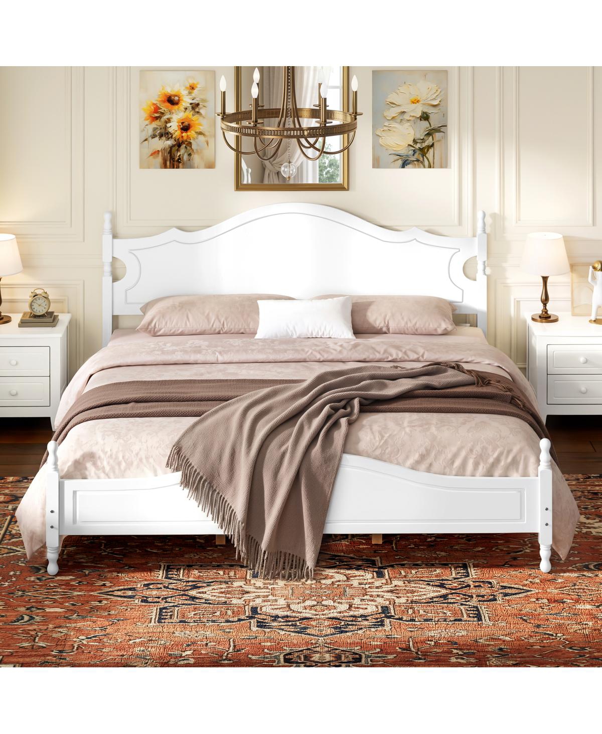 Click here for Streamdale Furniture Retro Wooden King Platform Be... prices