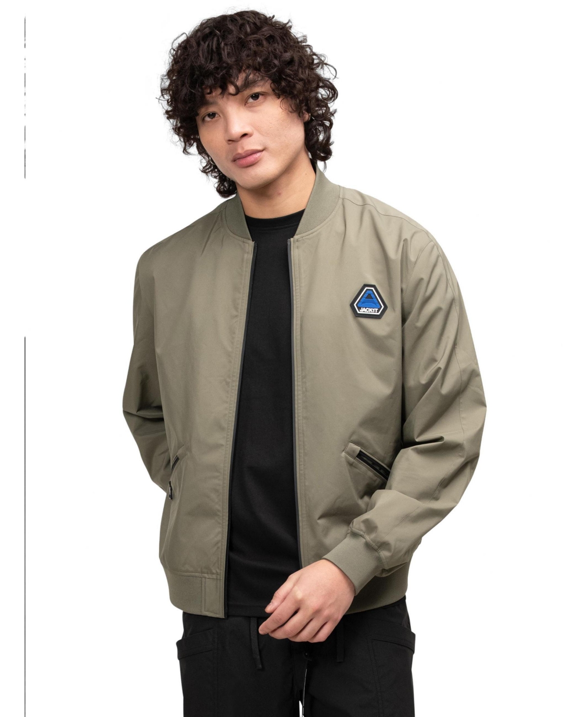 Click here for JACK1T Mens Oberon Tech Bomber Jacket - Dusty oliv... prices