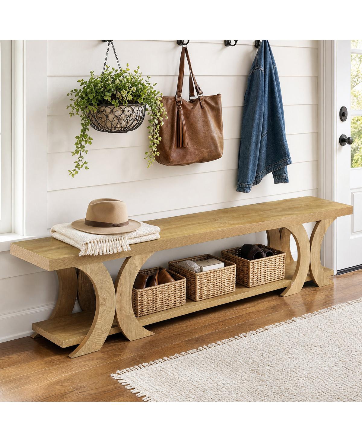 Click here for Tribesigns 70.87 Extra-Long Entryway Shoes Bench w... prices