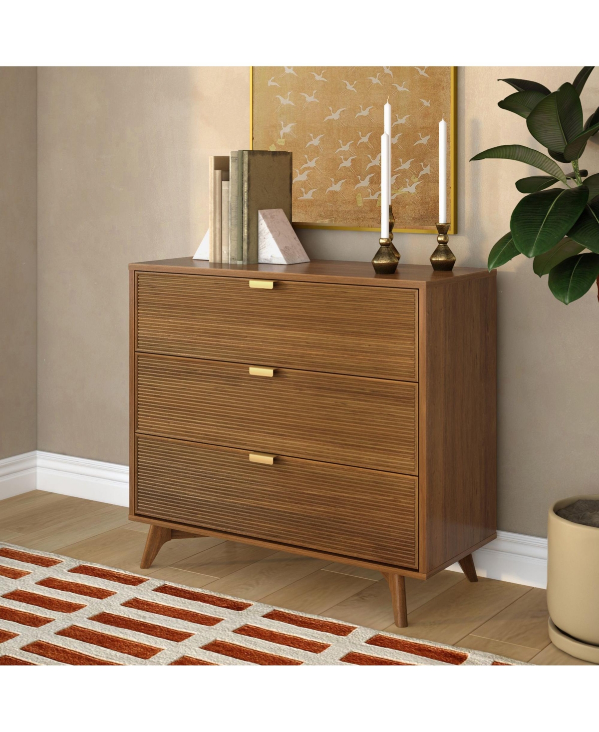 Click here for Plank+Beam Linea Tambour 3 Drawer Dresser with Bra... prices