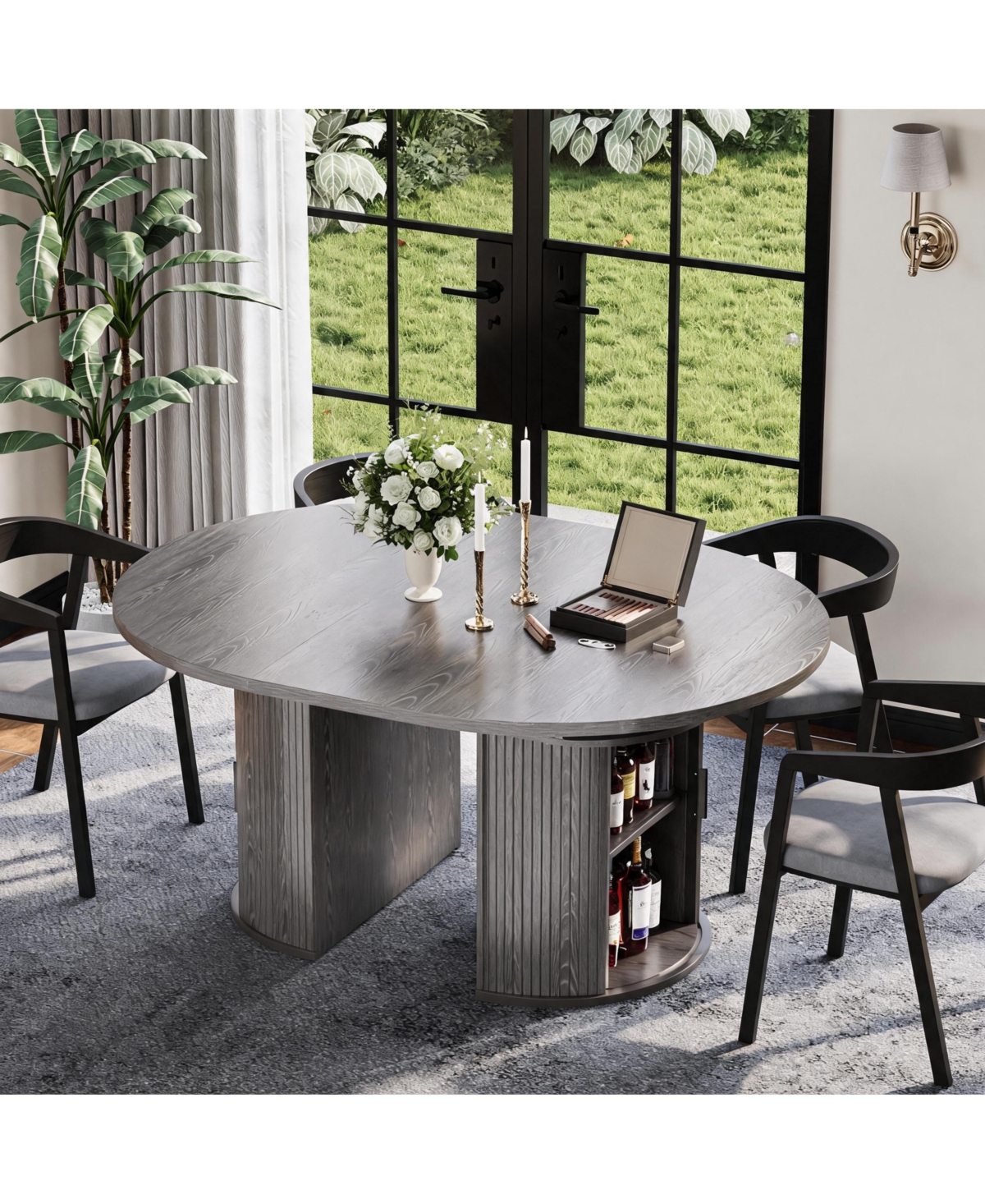 Click here for homfan Extendable Round Dining Table – Modern Farm... prices