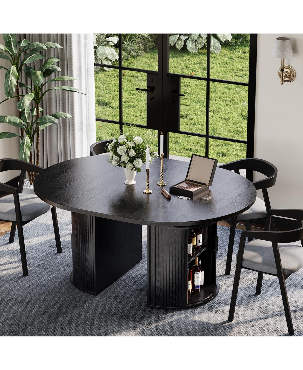 Click here for homfan Extendable Round Dining Table – Modern Farm... prices