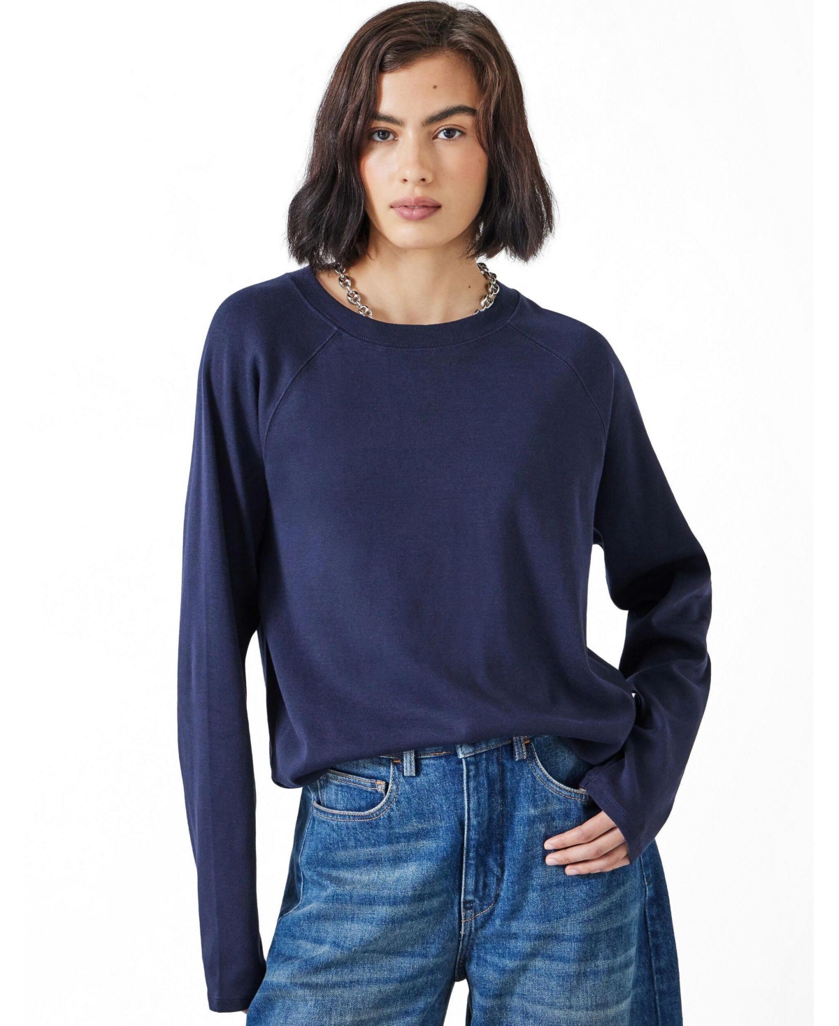 Click here for Hush Womens Matilda Raglan Top - Dark navy prices