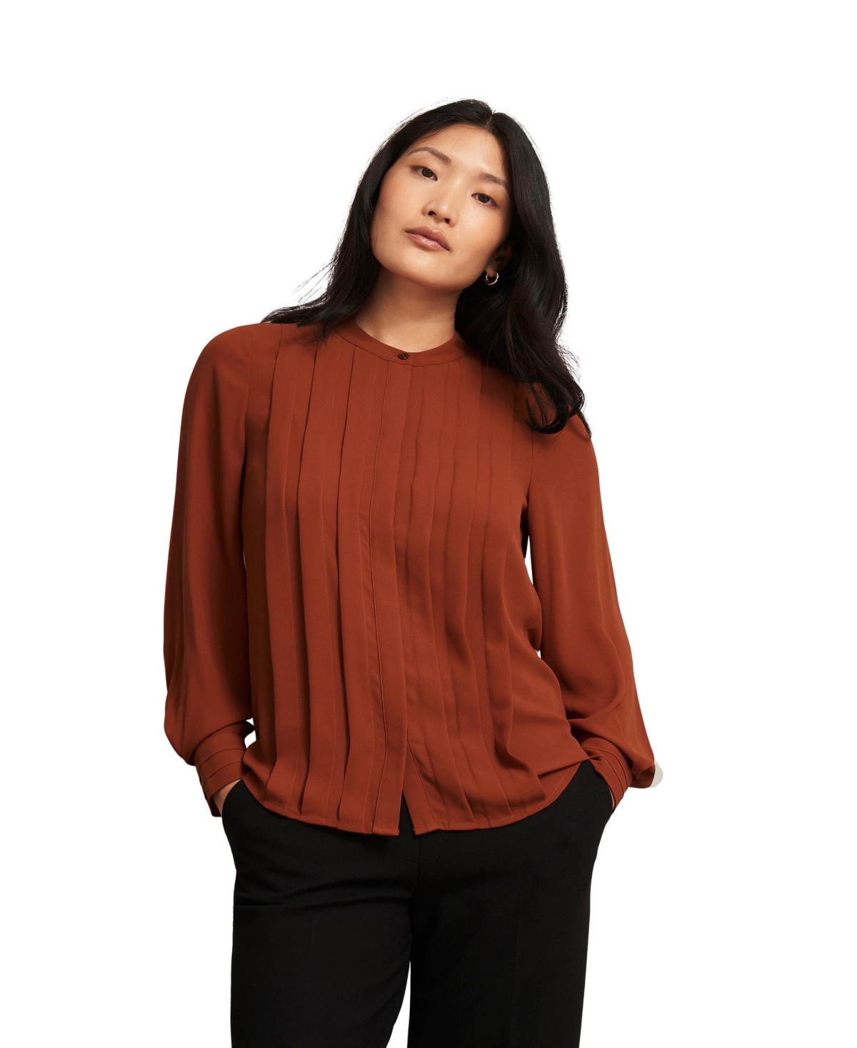 Click here for Hobbs London Womens Arizona Blouse - Copper orange prices