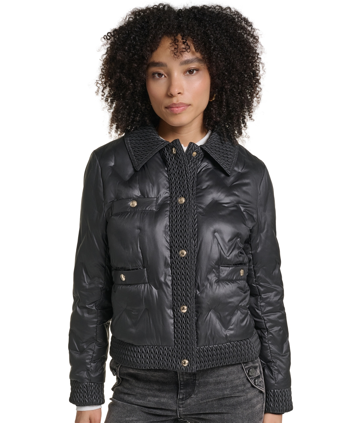 Click here for Karl Lagerfeld Paris Womens Quilted Puffer Jacket... prices