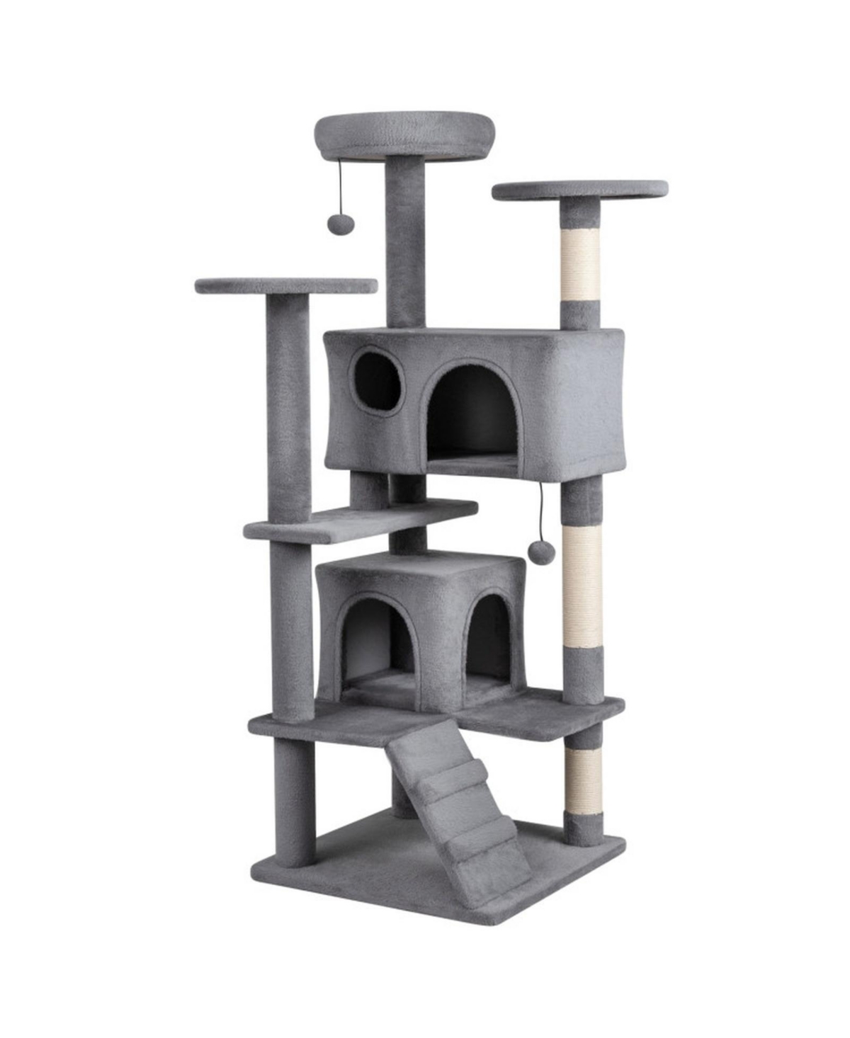 Click here for Hongge 52 Inch Indoor Cat Tower Tree with Two Encl... prices