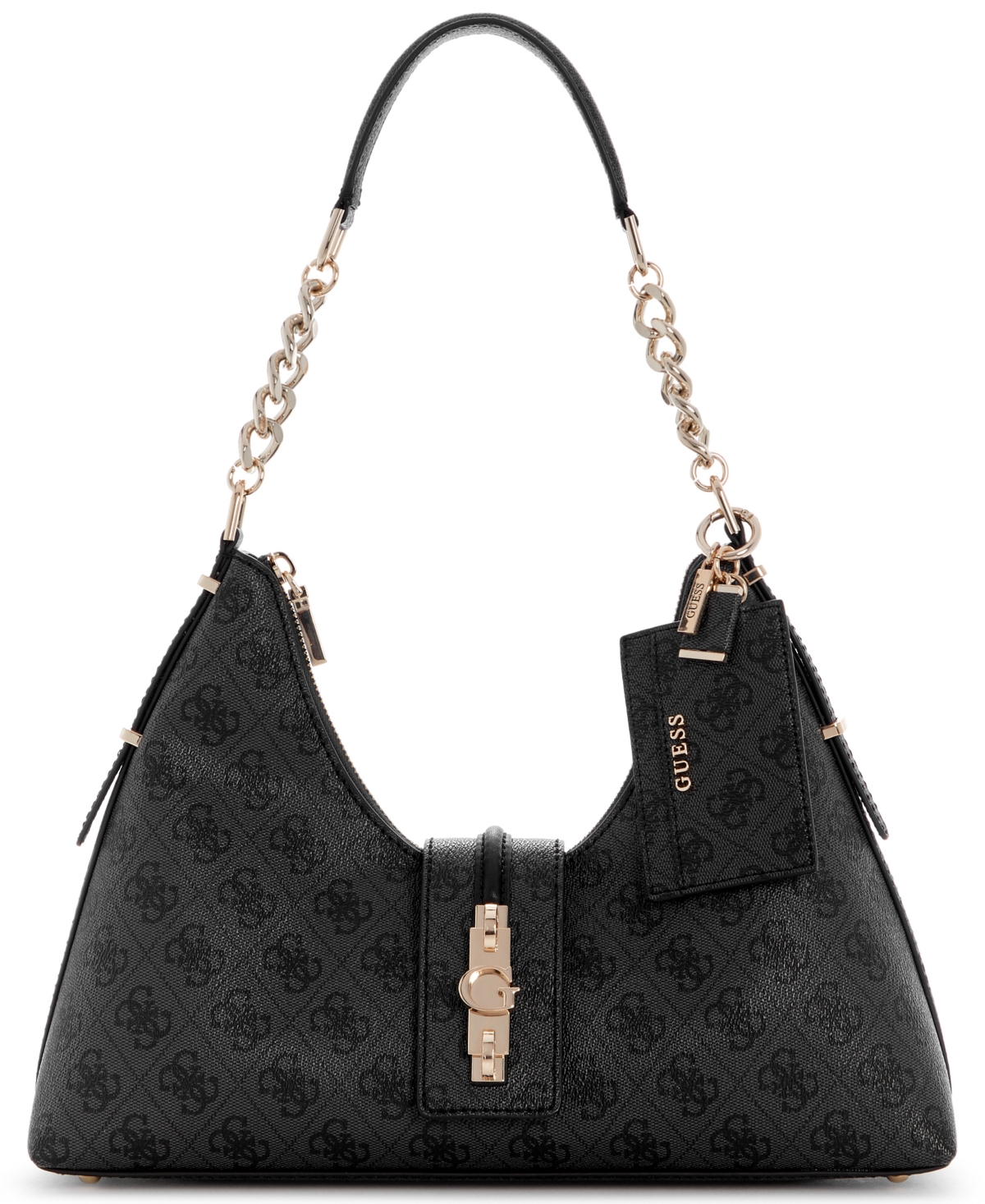 Click here for Guess Yvonne Logo Medium Hobo Handbag - Coal Logo prices
