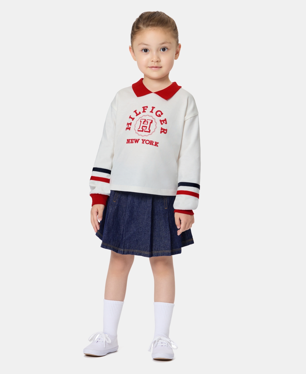 Click here for Tommy Hilfiger Girls 2T-6X Ribbed Collared Top and... prices