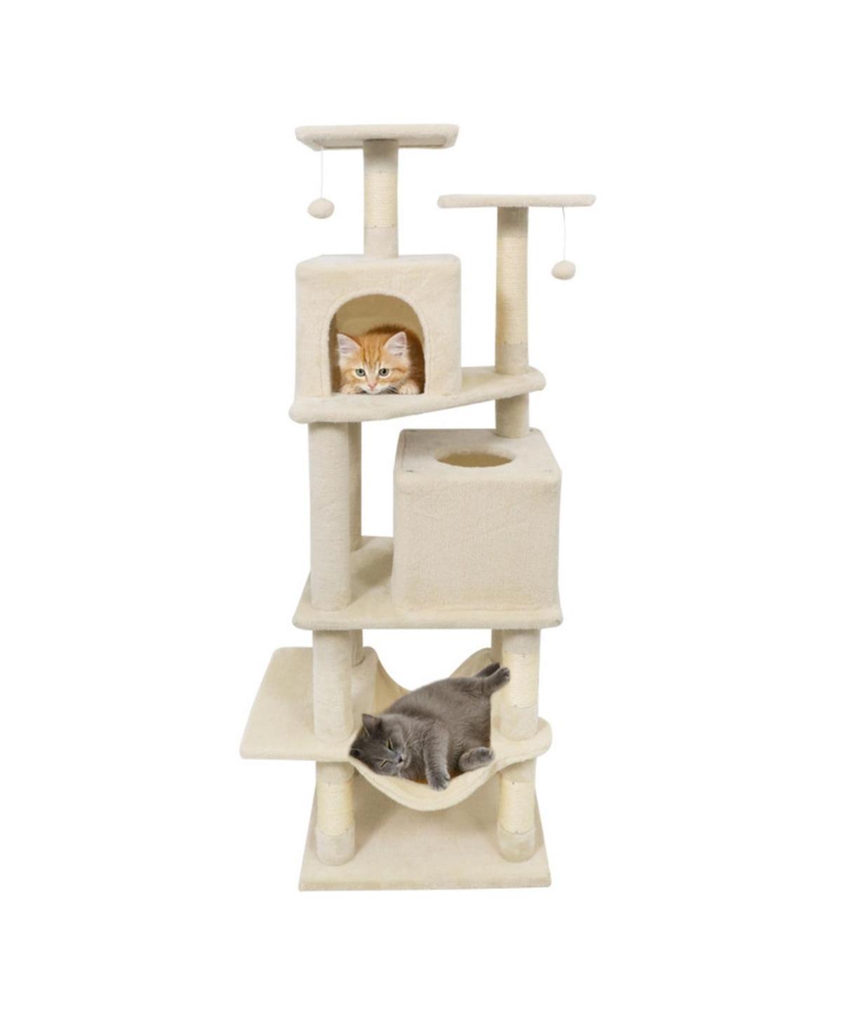 Click here for Hongge 57 Inch Cat Tree with Dual Condos on a Wide... prices