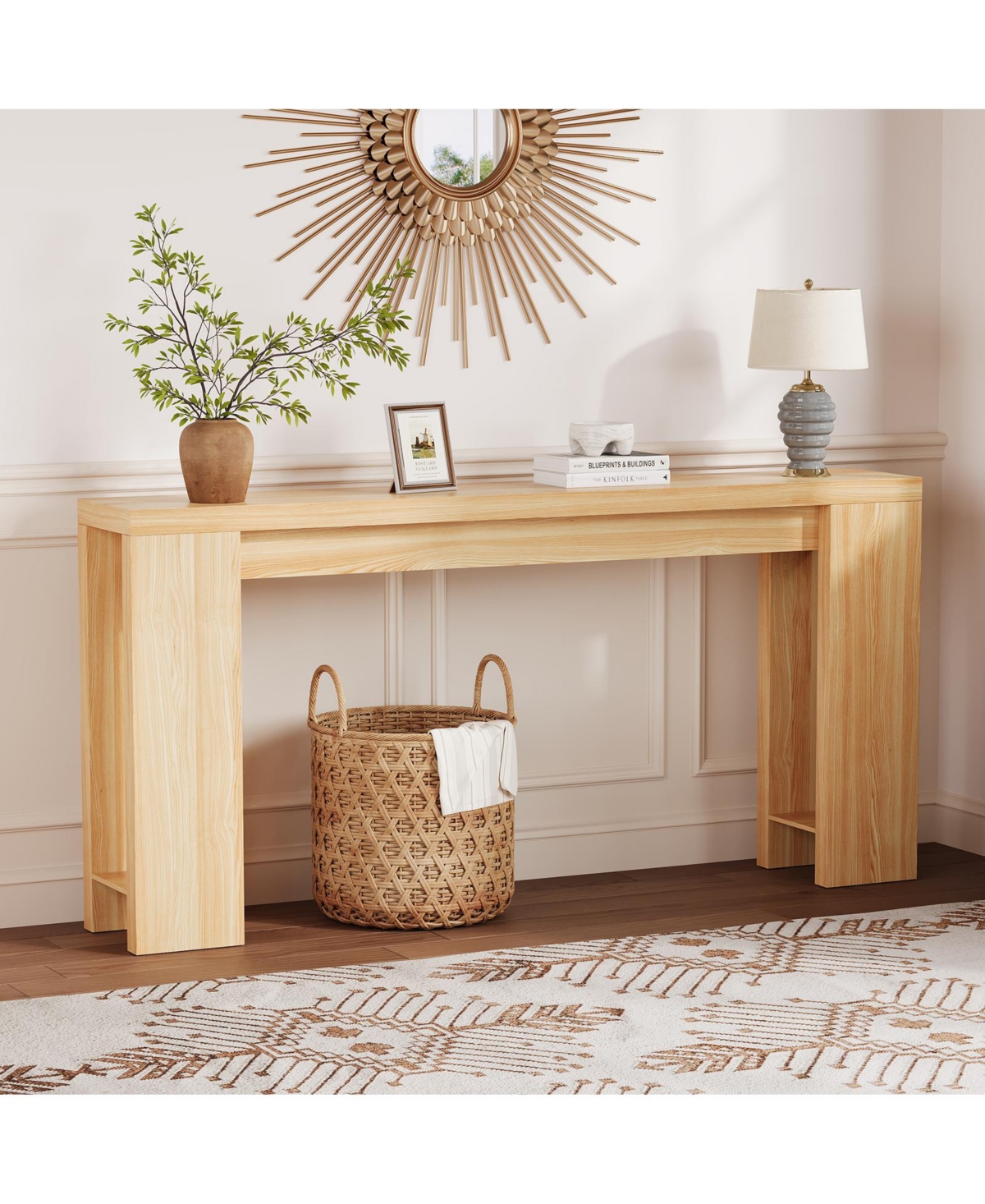 Click here for homfan 70.9 Farmhouse Narrow Console Table  Rustic... prices