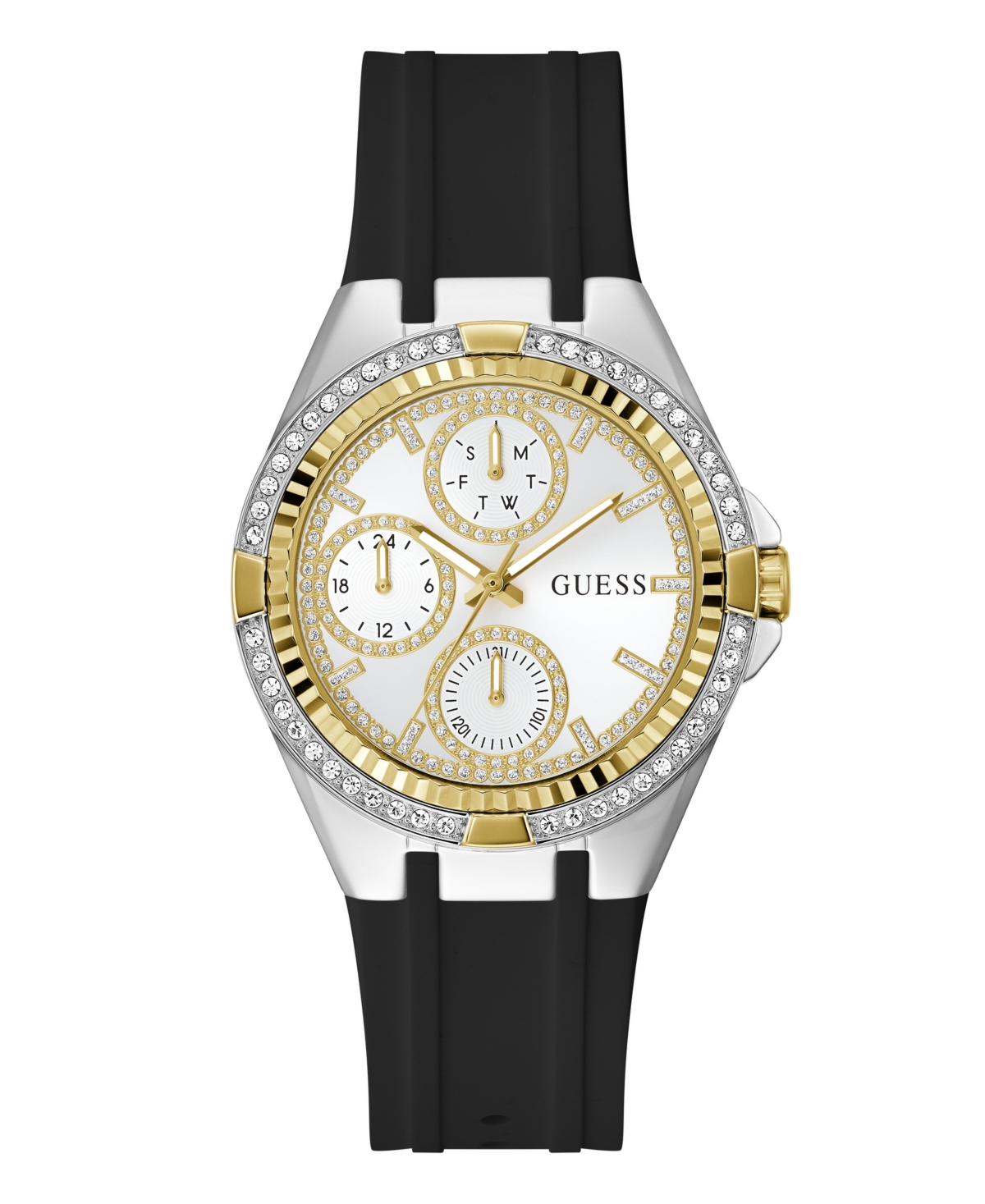 Click here for Guess Womens Quartz Black Silicone Watch 39mm - Bl... prices