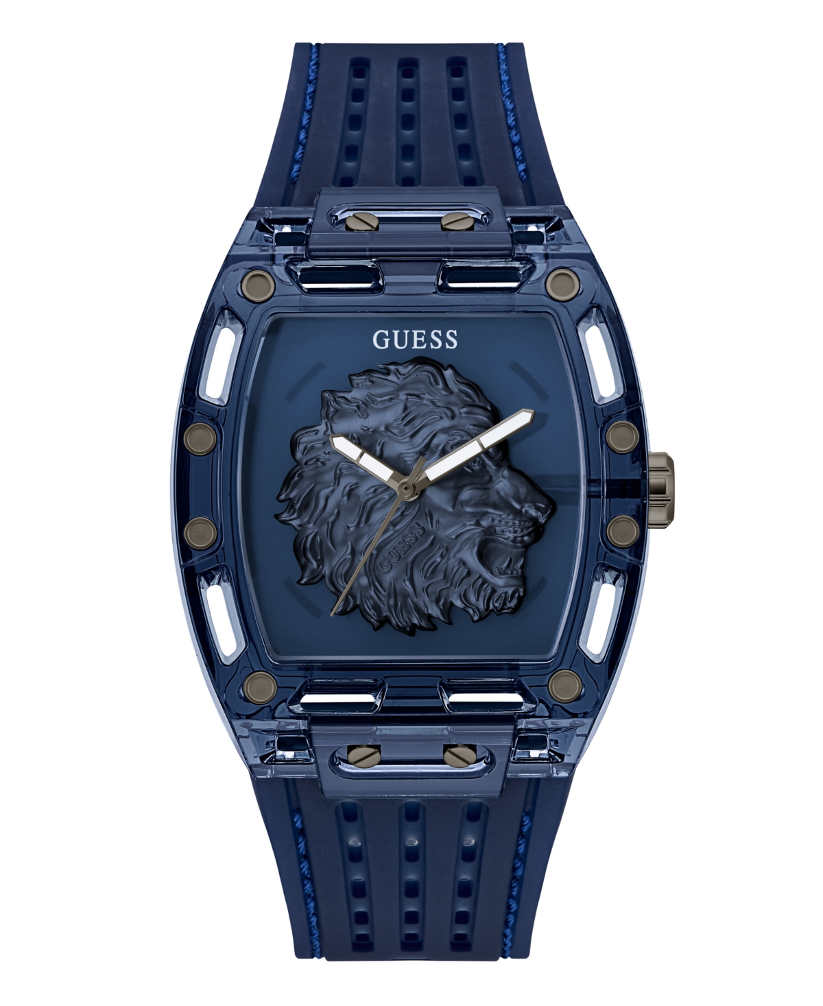 Click here for Guess Mens Quartz Blue Silicone Watch 43 mm x 42 m... prices