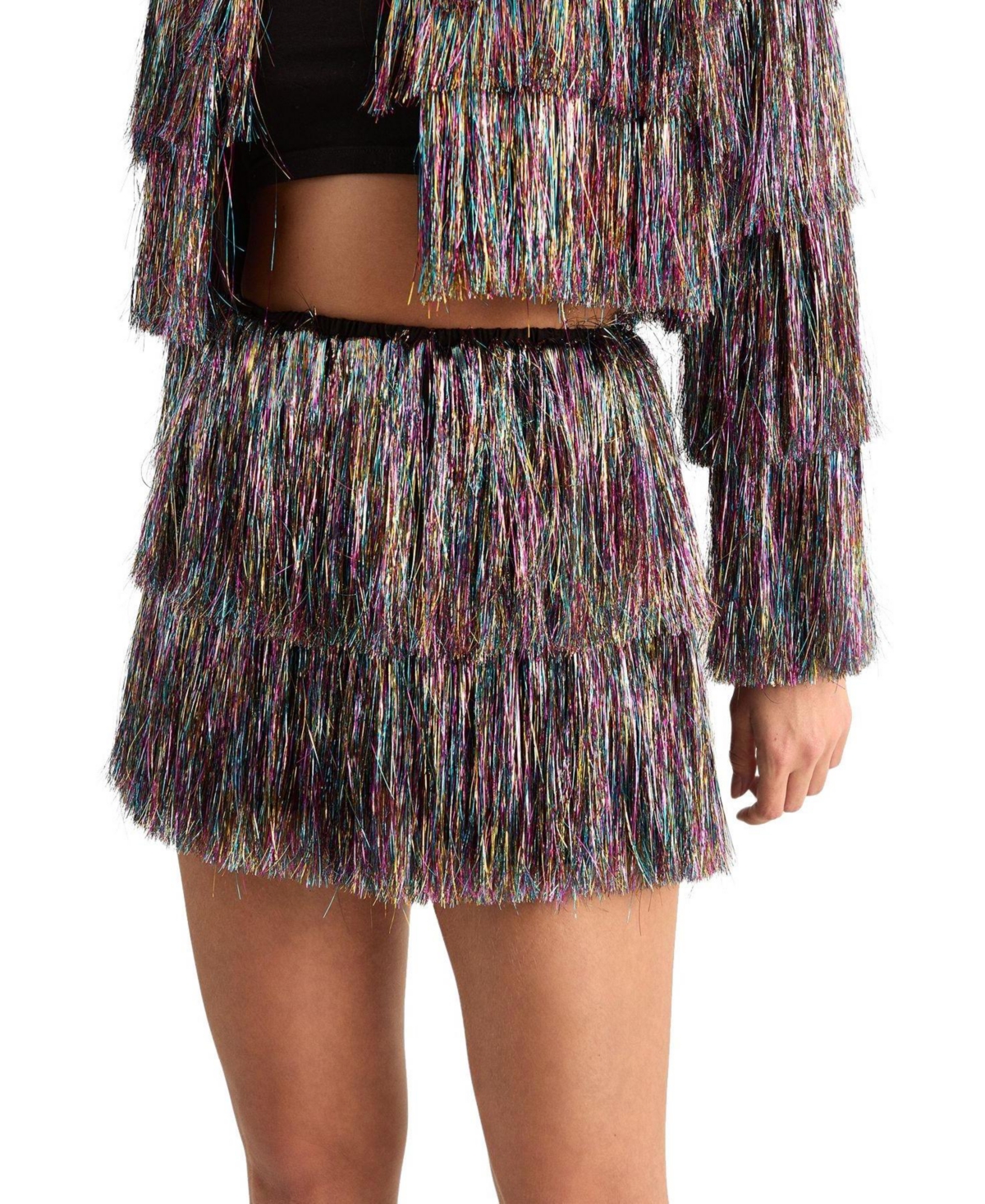 Click here for Nasty Gal Womens High-Waisted Metallic Tinsel Tier... prices
