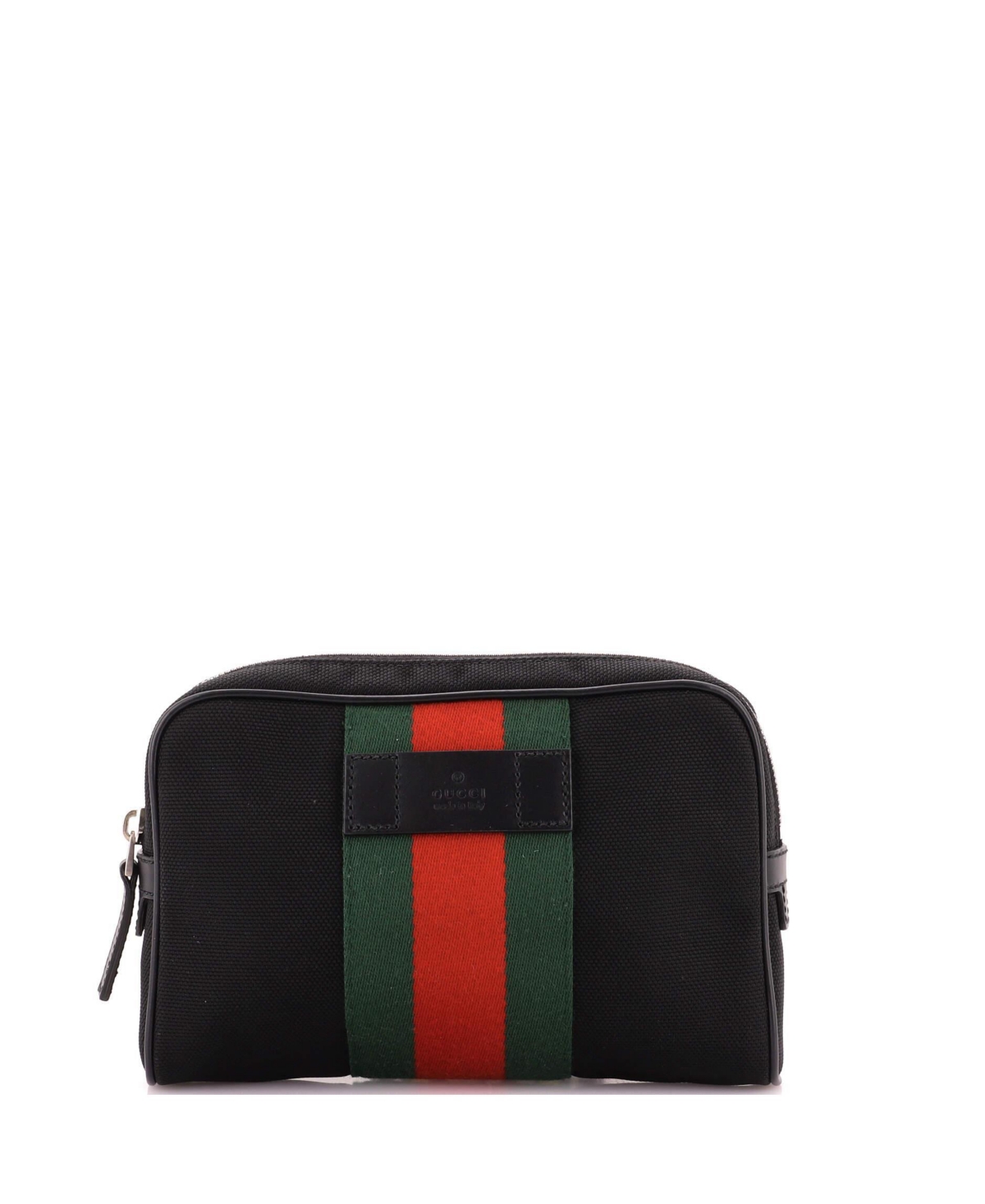 Click here for Pre-Owned Gucci Slim Web Belt Bag Canvas - Black prices