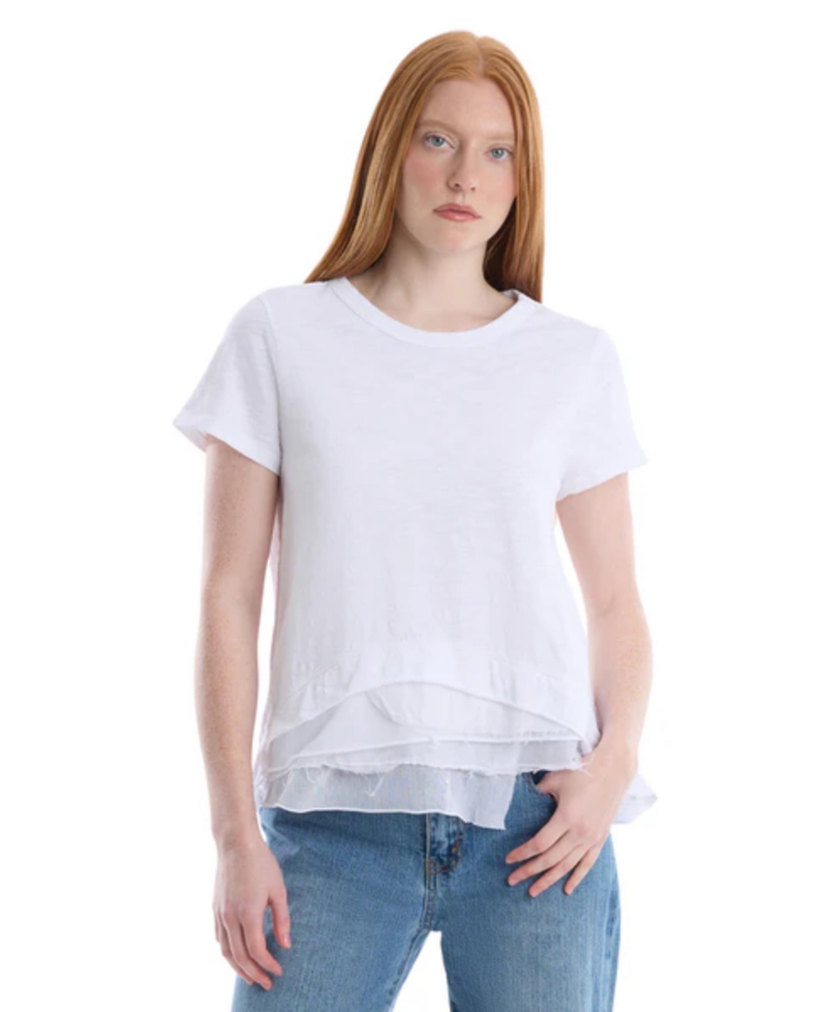 Click here for Wilt Womens Boxy Short Sleeve Mixed Hem Tee - Whit... prices