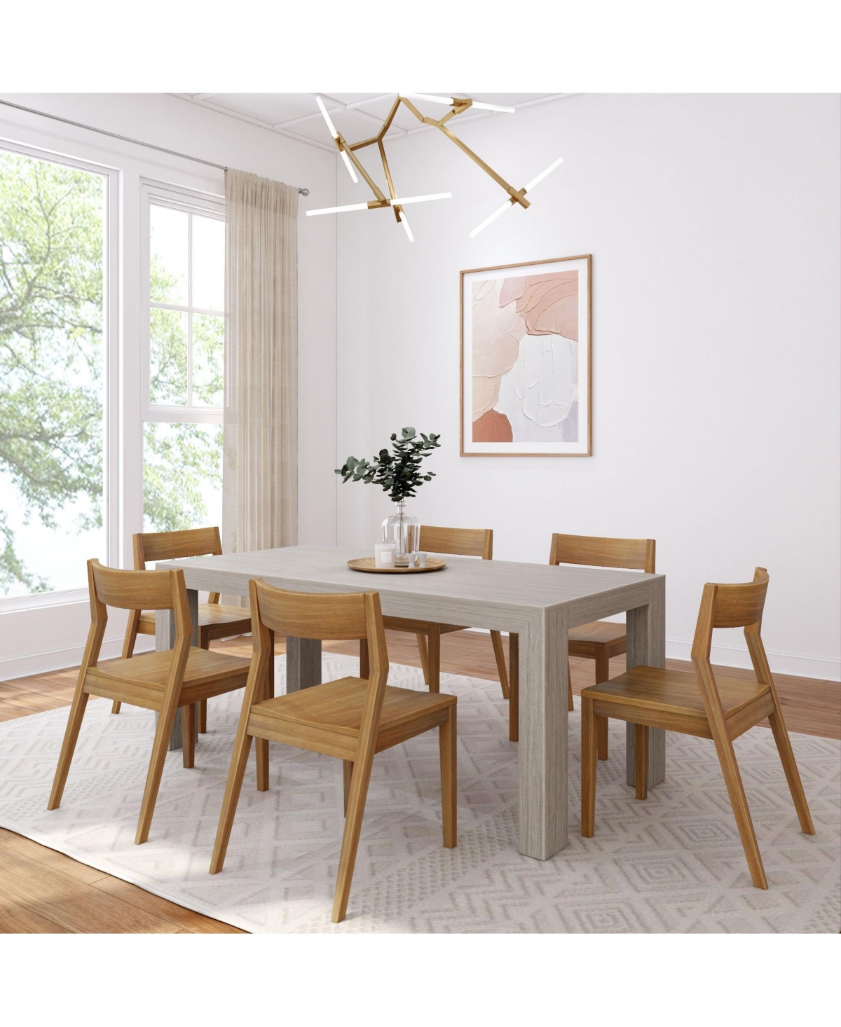 Click here for Plank+Beam 72 Modern Solid Wood Dining Table Set... prices
