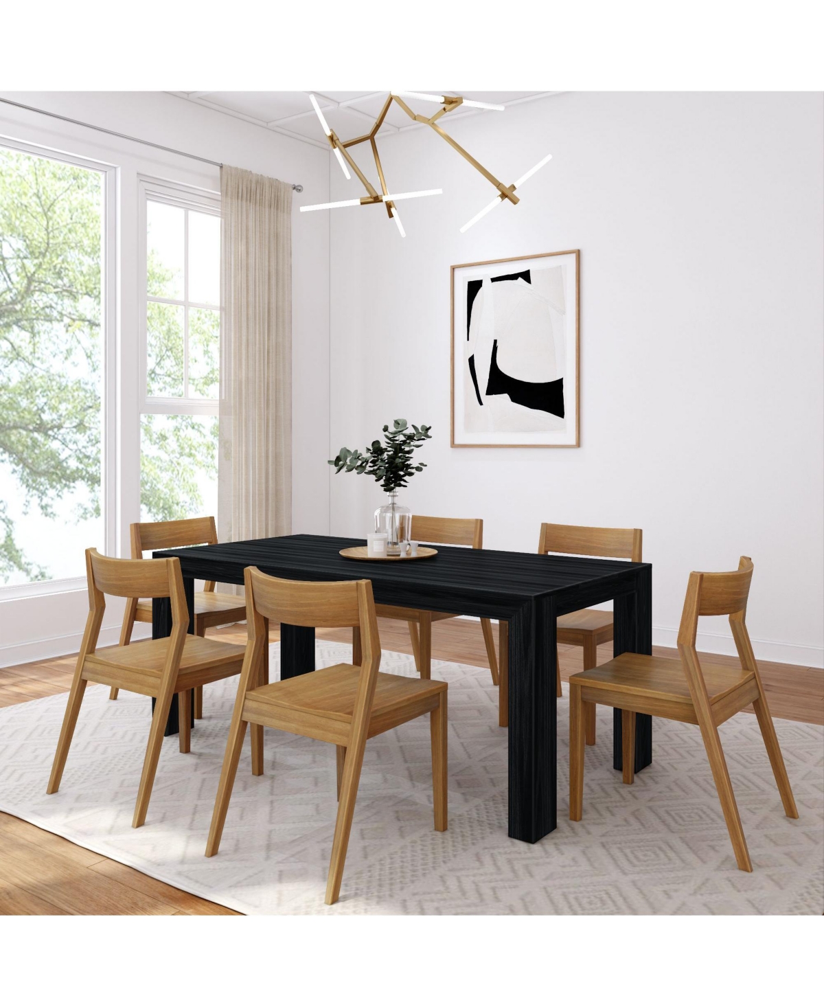 Click here for Plank+Beam 72 Modern Solid Wood Dining Table Set... prices