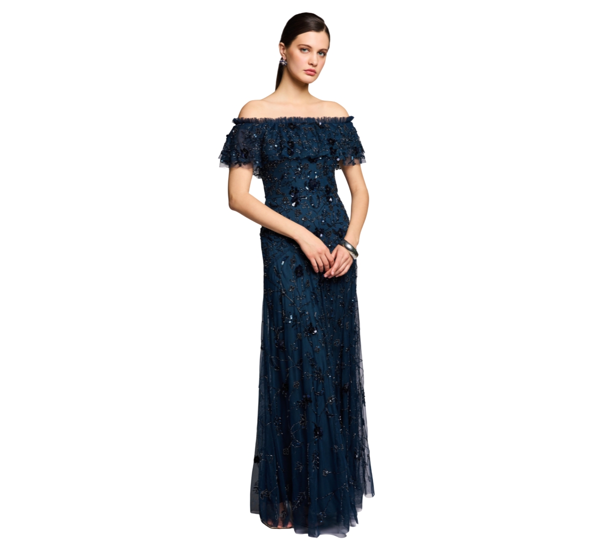 Click here for Beauut Womens Elisa Off-the-Shoulder Sequin Floral... prices