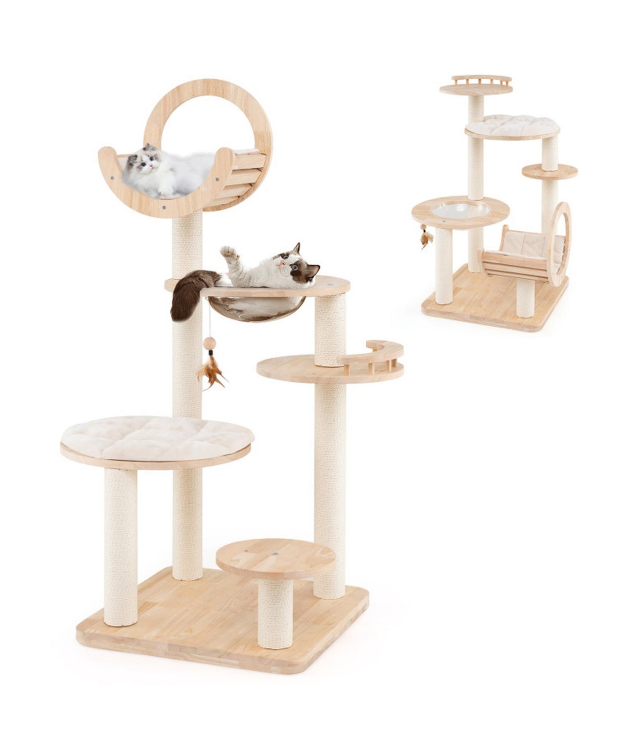 Click here for Sugift 4-in-1 Wooden Cat Tower with Space Capsule... prices