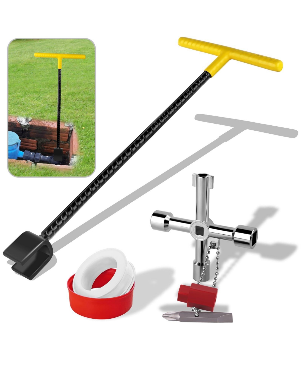 Click here for Xdovet Water Meter Key Shut Off Tool T-handle Wren... prices