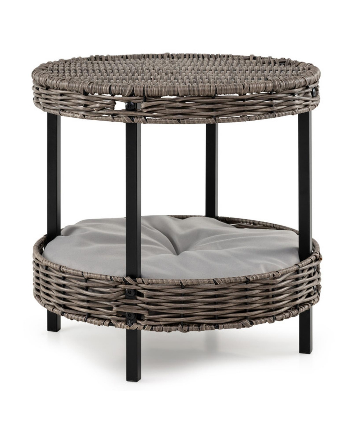 Click here for Sugift 2-Tier Rattan Cat Nest with Removable Padde... prices
