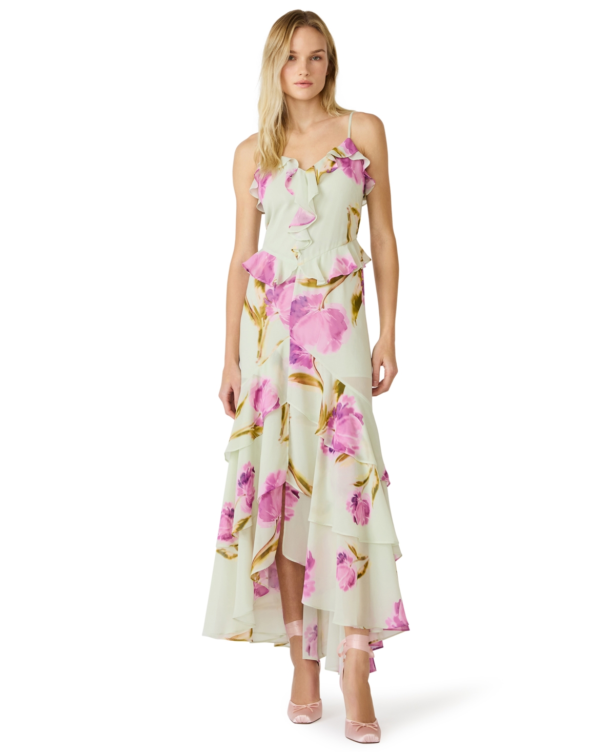 Click here for Steve Madden Juniors Floral Ruffle High-Low Dress... prices