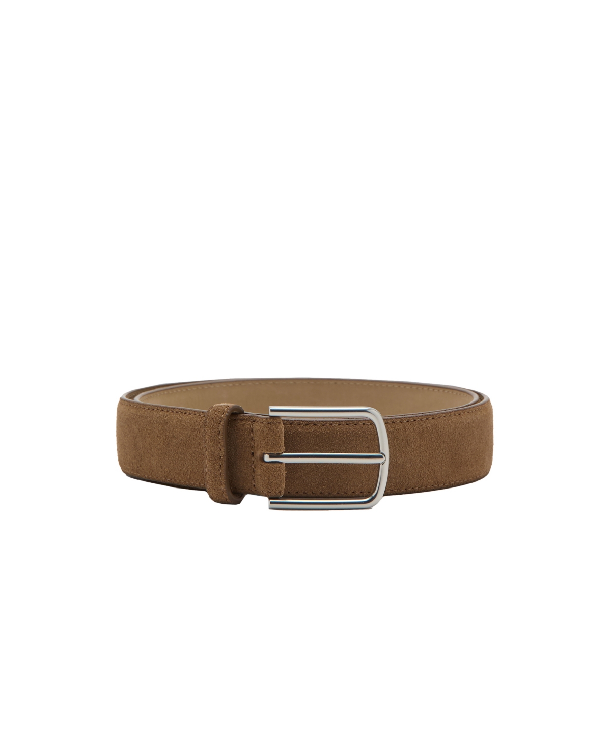 Click here for Mango Mens Nappa Leather Belt - Medium Brown prices