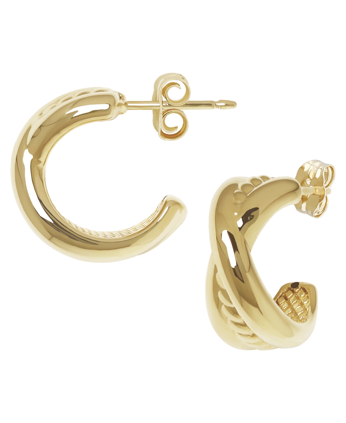 Click here for Macys Sculptured Twisted Polished X Hoop Earrings... prices