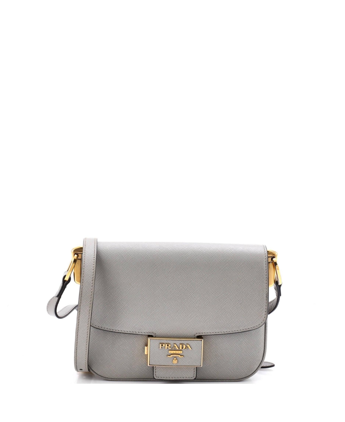 Click here for Pre-Owned Prada Small Embleme Flap Bag Saffiano Le... prices