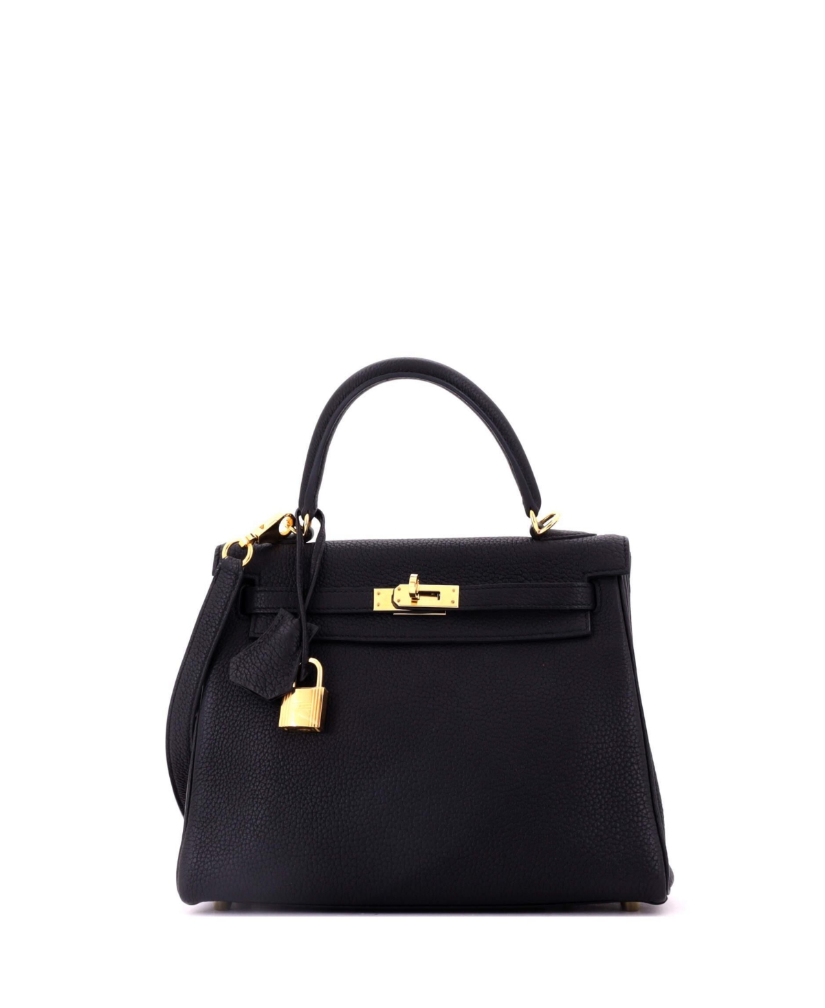 Click here for Pre-Owned Hermes Kelly 25 Handbag Black Togo with... prices