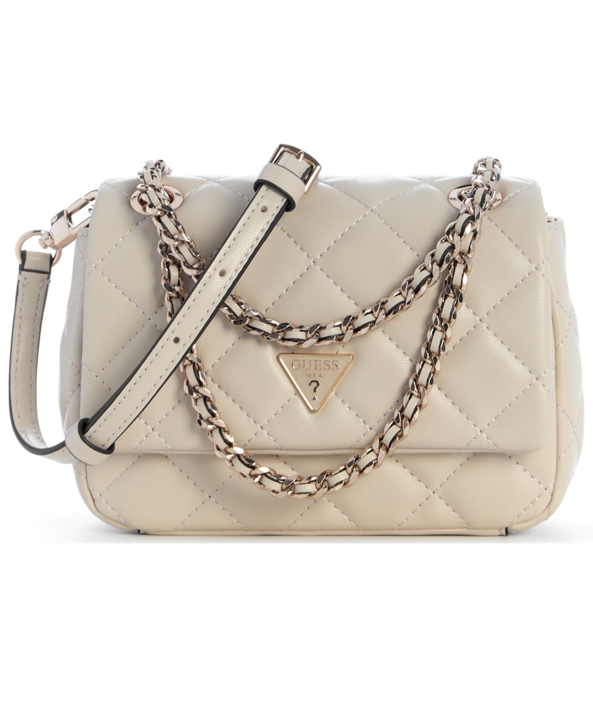 Click here for Guess Juliet Mini Flap Crossbody Handbag - Bone prices