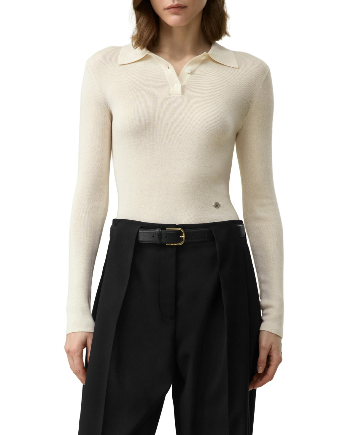 Click here for Lilysilk Womens Silk-Cashmere Polo - Lily white prices
