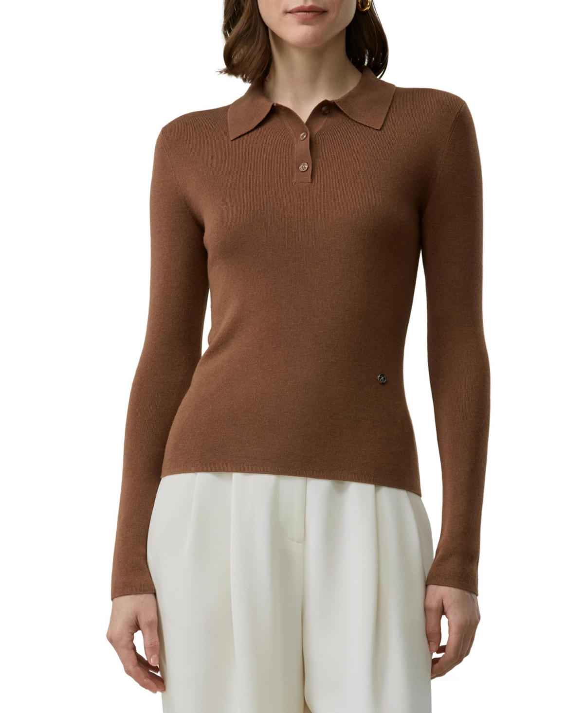 Click here for Lilysilk Womens Silk-Cashmere Polo - Henna prices