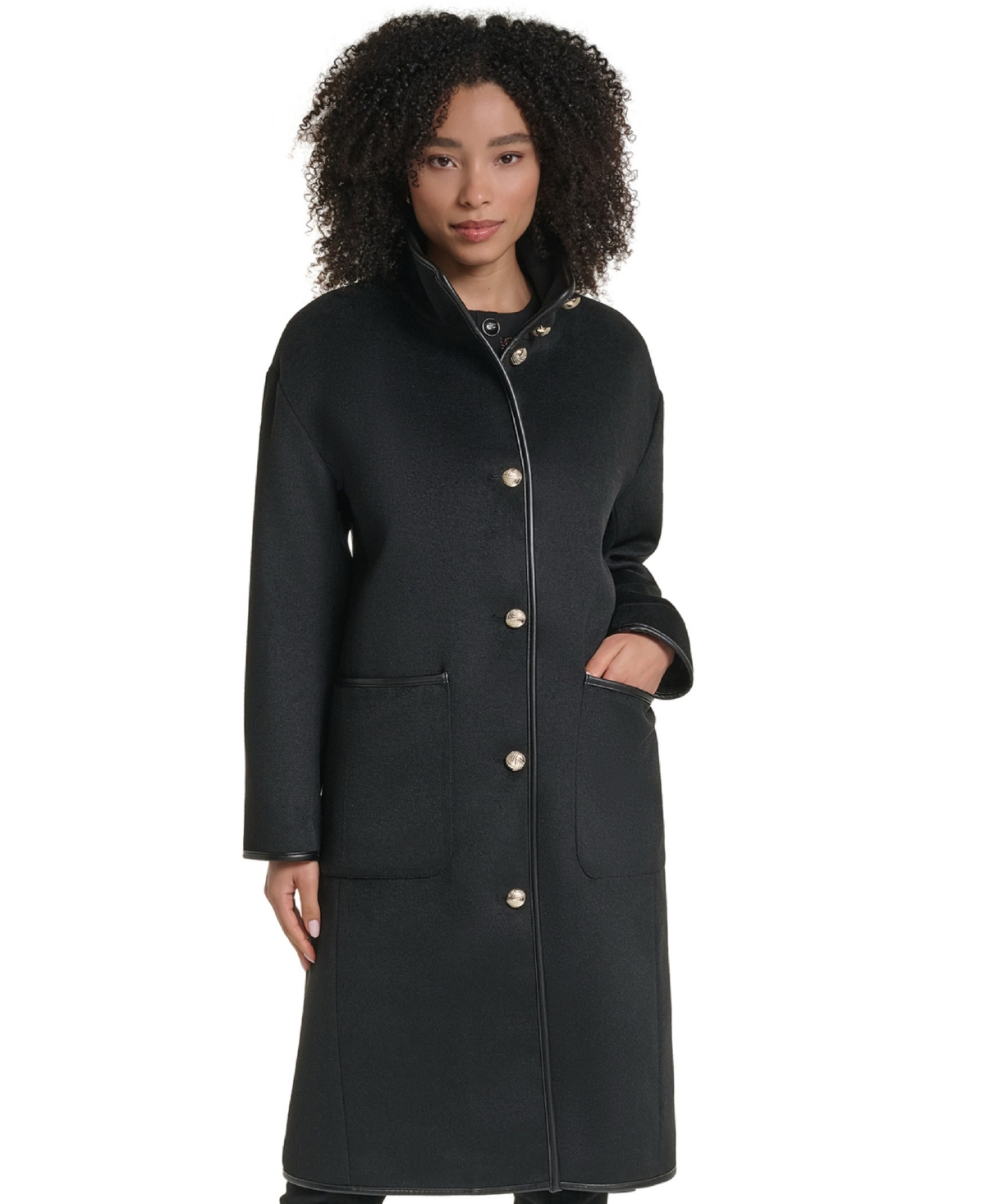 Click here for Karl Lagerfeld Paris Womens Double Faced Faux-Leat... prices